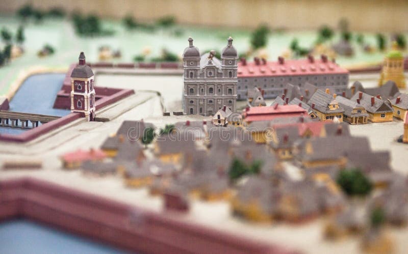Old town scale model stock image. Image of maquette - 179821691