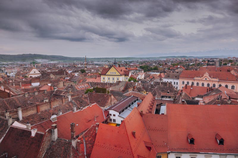 Old Town of Sibiu stock photo. Image of street, downtown - 181960660