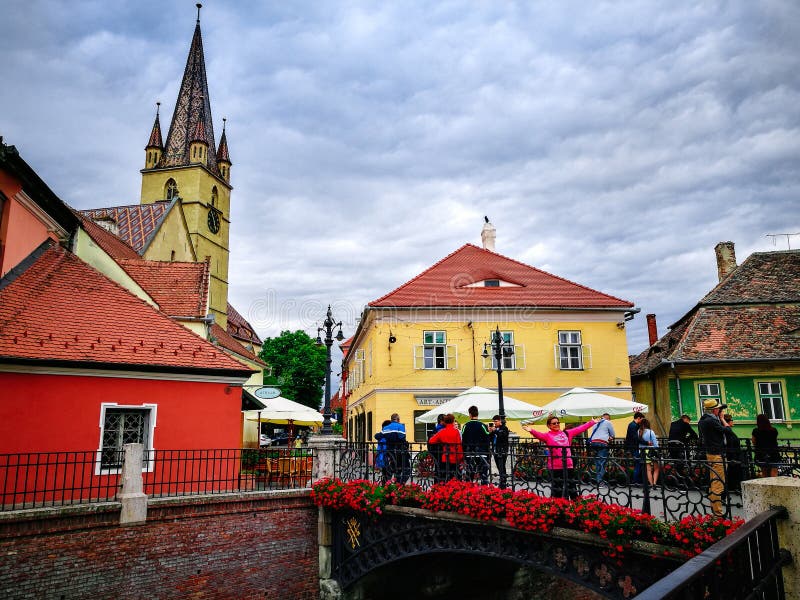 Old Town of Sibiu stock image. Image of sunny, travel - 181960647