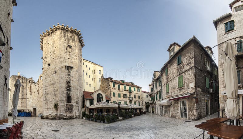 Old town in Split, Croatia editorial stock image. Image of landmarks ...
