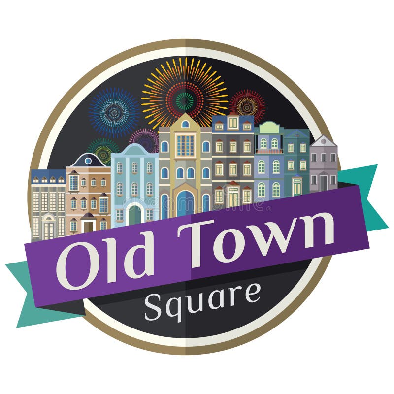 Old town square stock vector. Illustration of landscape - 60353852