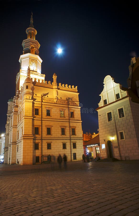 Old Town Square at night stock image. Image of building - 37272207