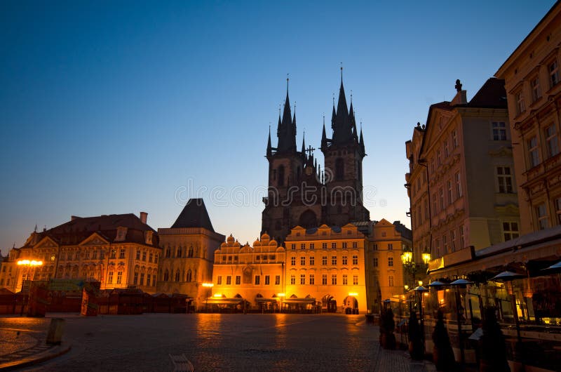 Old Town Square at Night (Stare Mesto), Prague Stock Photo - Image of ...