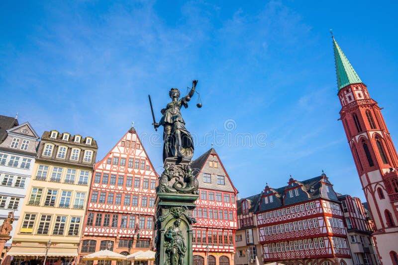 Old Town Square Romerberg in Frankfurt, Germany Stock Photo - Image of ...