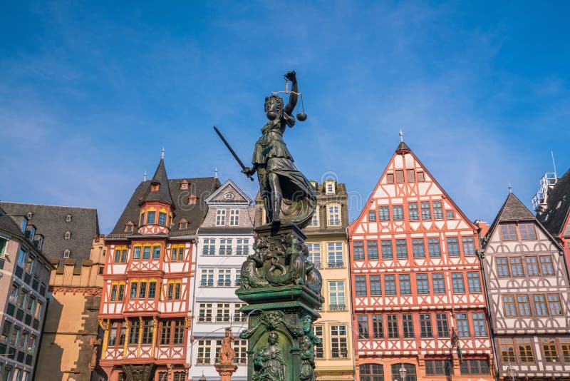 Old Town Square Romerberg in Frankfurt, Germany Stock Photo - Image of ...