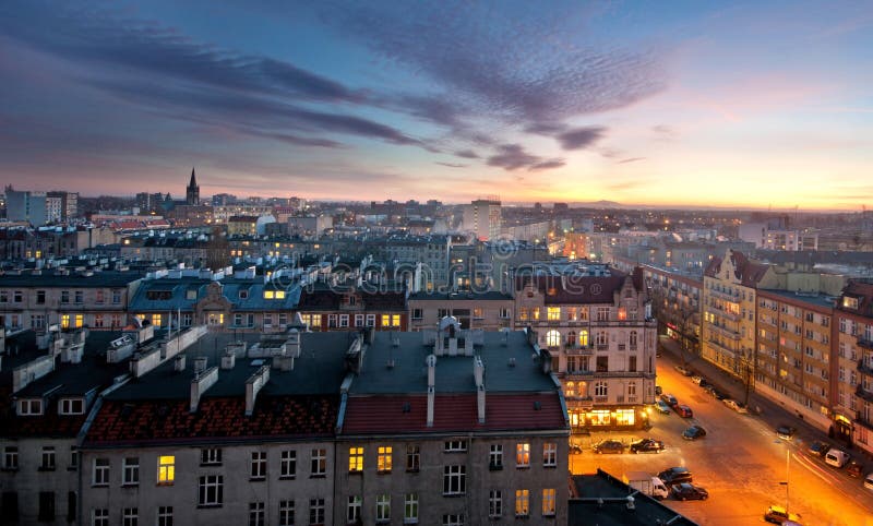 Old town at sunset stock photo. Image of modern, building - 28435928