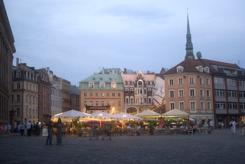 Old Town at Sunset, Riga, Latvia Editorial Stock Photo - Image of ...