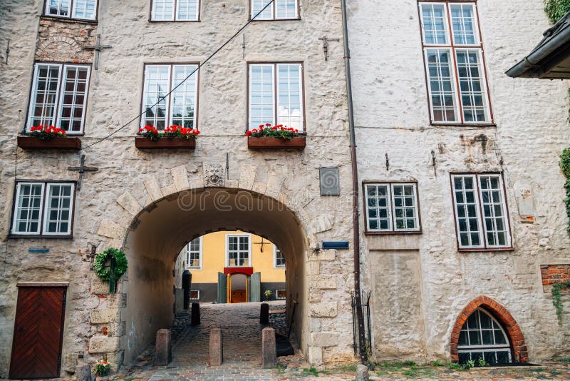 Old Town Swedish Gate in Riga, Latvia Stock Photo - Image of landscape ...