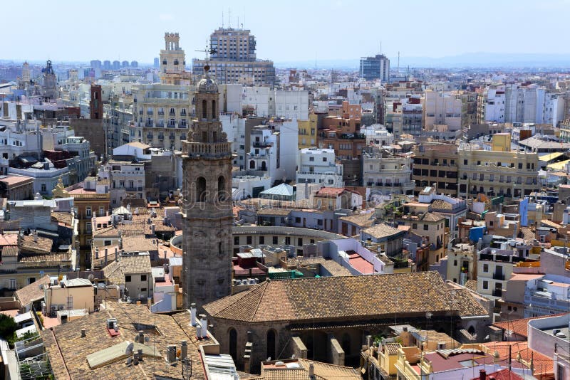 Old Town in Valencia from Above Editorial Stock Photo - Image of roof ...