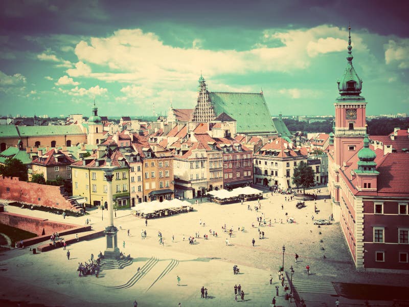 Old Town in Warsaw, Poland. Vintage Stock Photo - Image of poland ...