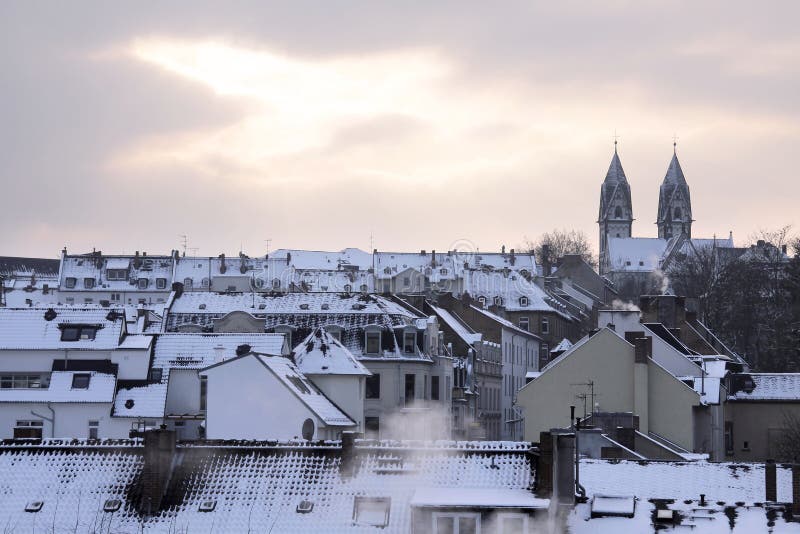 Old Town of Wiesbaden at Winter Time Stock Photo - Image of capital ...