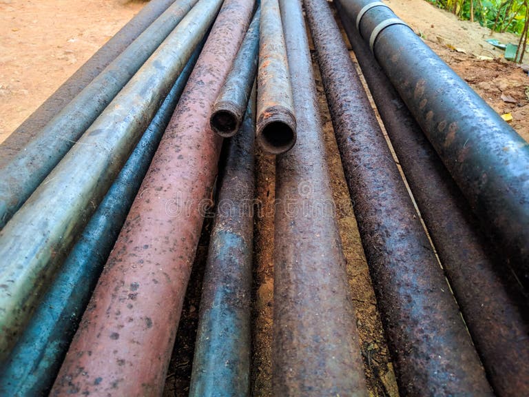 Old, Toxic, Rusty Lead Pipes on Construction Site Stock Image - Image ...