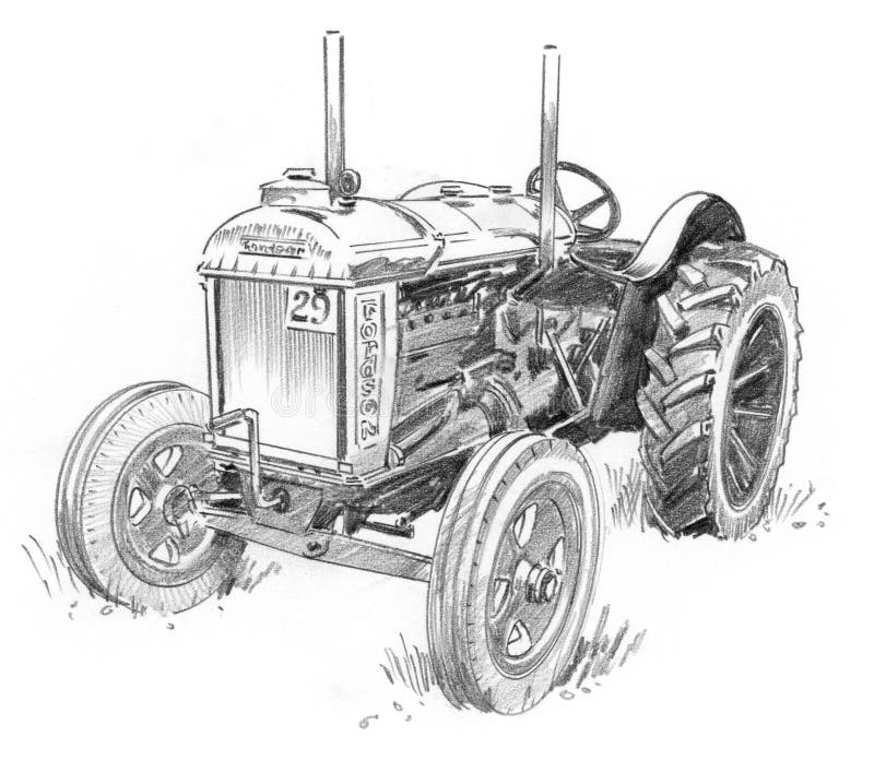 Old Tractor stock illustration. Illustration of shading - 15419270