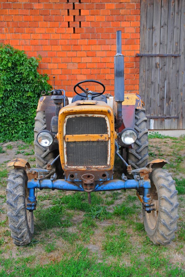 Old tractor stock photo. Image of front, tire, used, grill - 5771824