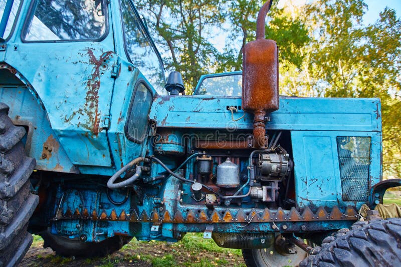 Old Tractor Automobile Engine, Background Stock Photo - Image of ...