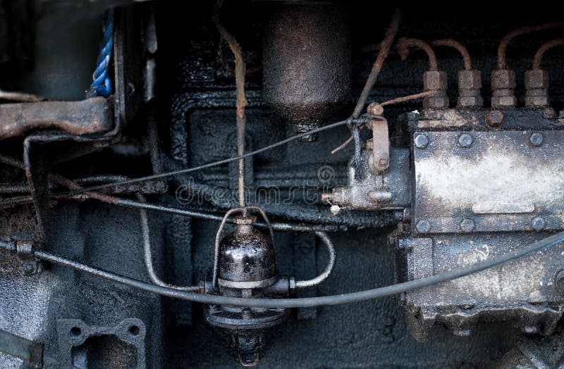 Old tractor engine stock photo. Image of tractor, oily - 28156230