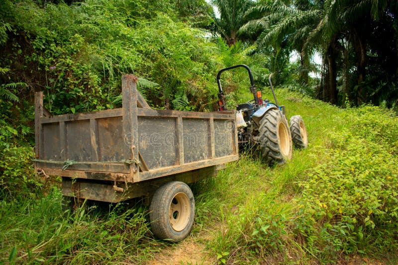 Old Tractor with Loading Carrier Stock Photo - Image of malaysia ...