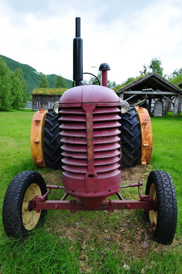 Old Tractor in Norway Landscape Stock Image - Image of farm, crop: 39557791