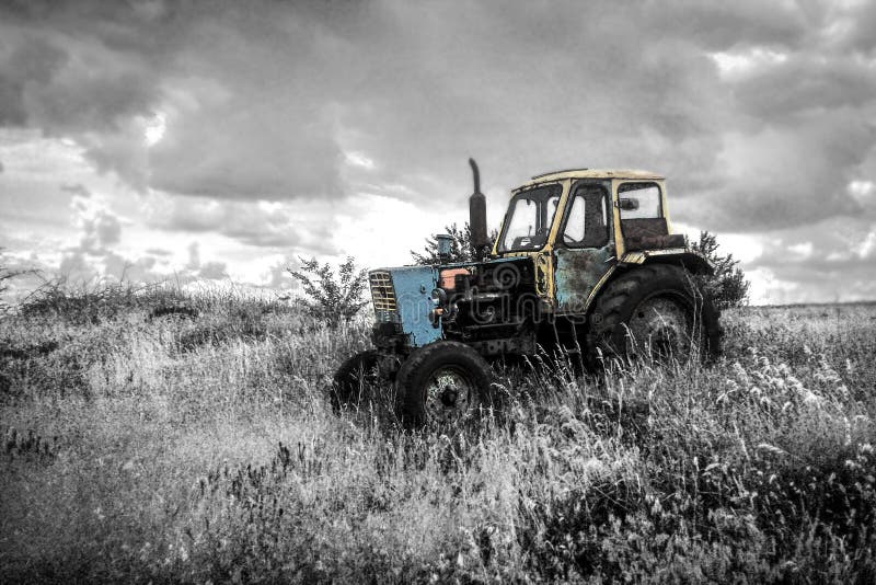 An Old Tractor Produced in the 70s of the 20th Century. Stock Image ...