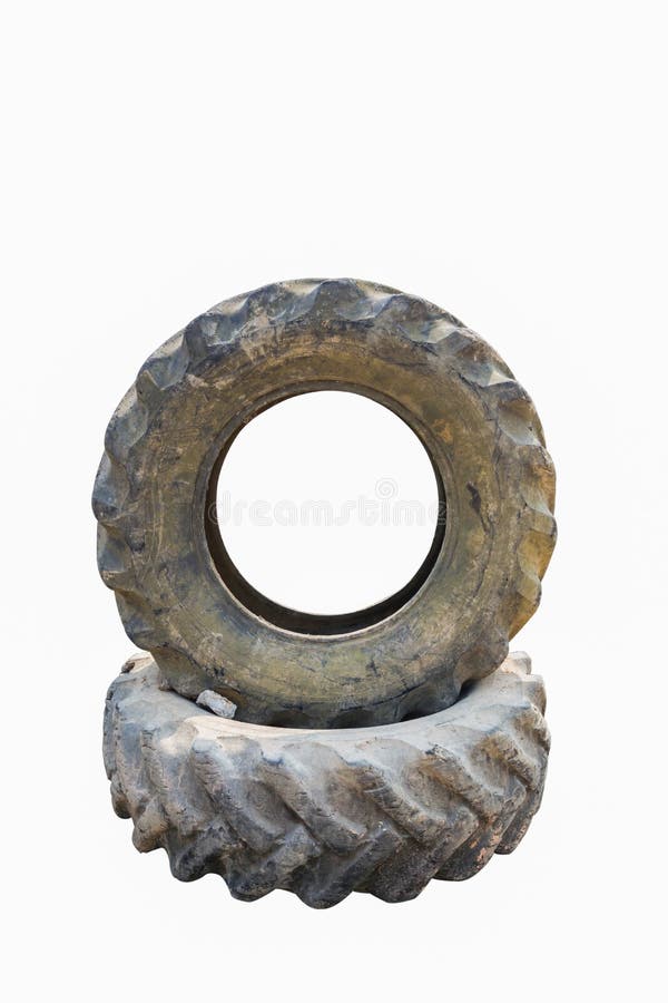 Old Tractor Tires Isolated On White Background Stock Image - Image of ...