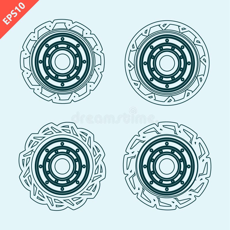 Old Tractor or Truck Wheel Design Vector Flat Isolated Illustration ...