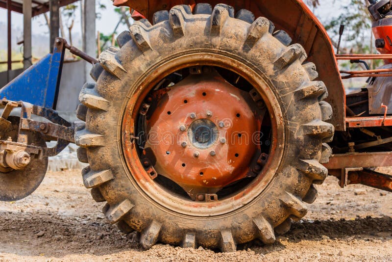 Old tractor wheel stock image. Image of detailed, blue - 68278263