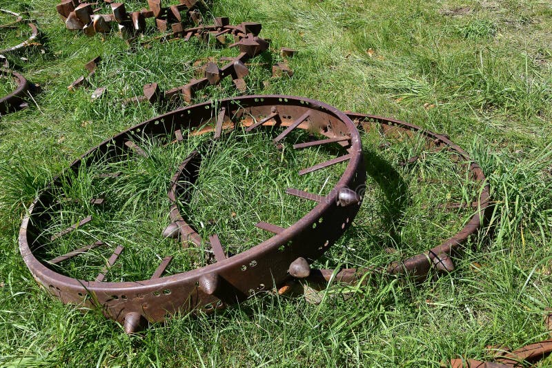 Old Tractor Wheels with Lugs Stock Photo - Image of iron, antique ...