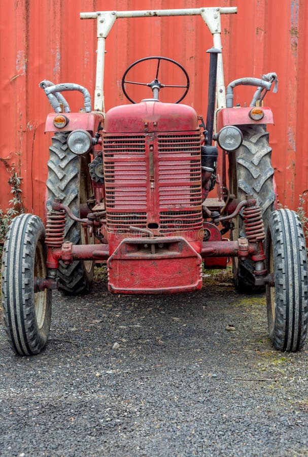 Old Tractor that is Wide for Agriculture Stock Image - Image of orange ...