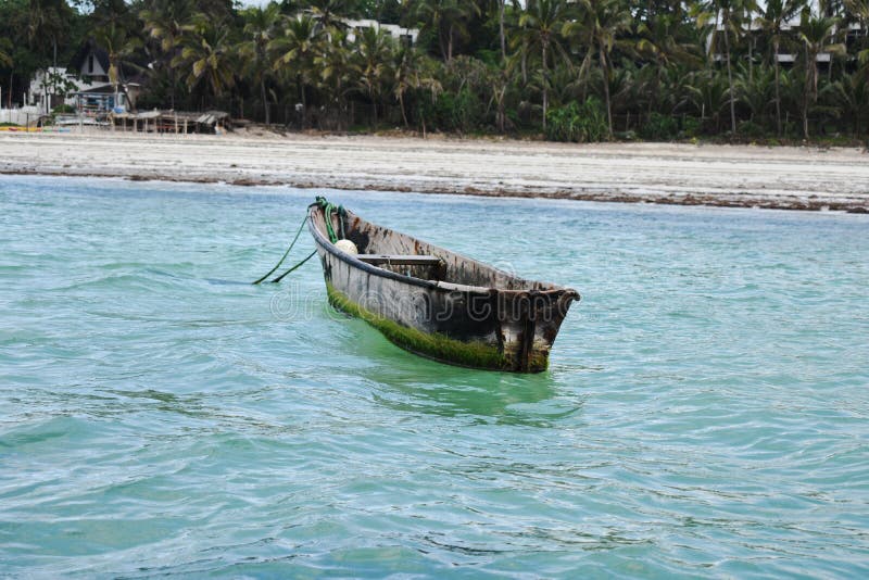 Old Traditional Boat on the Indian Ocean Stock Image - Image of palm ...