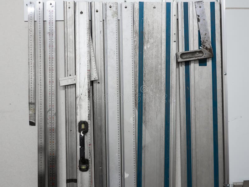 Old Traditional Carpenter S Tools on Metal Table Stock Photo - Image of ...