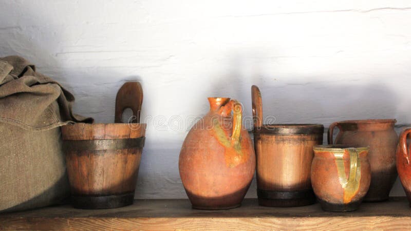 Old Ceramic Containers for Food Storage Stock Image - Image of food ...