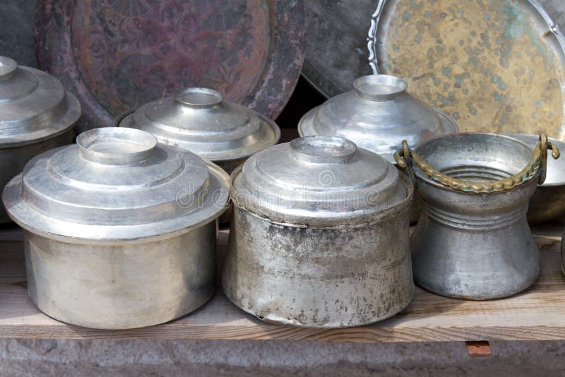 Old Traditional Cooking Cups Stock Photo - Image of black, home: 22522054