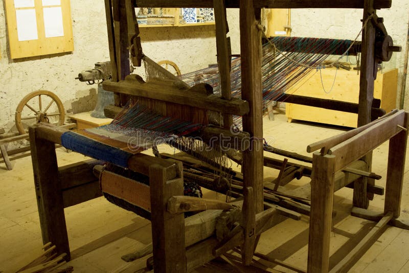 Old traditional loom stock photo. Image of texture, wood - 104880682
