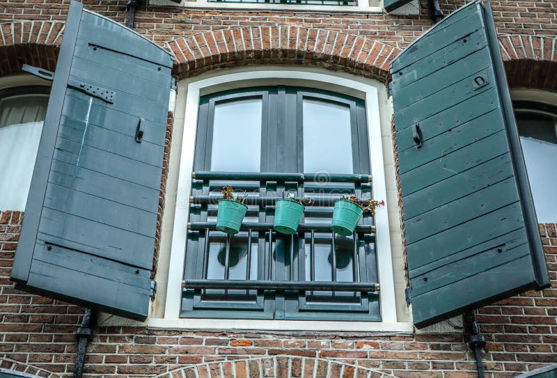 Old Traditional the Netherlands Window Close-up Stock Image - Image of ...