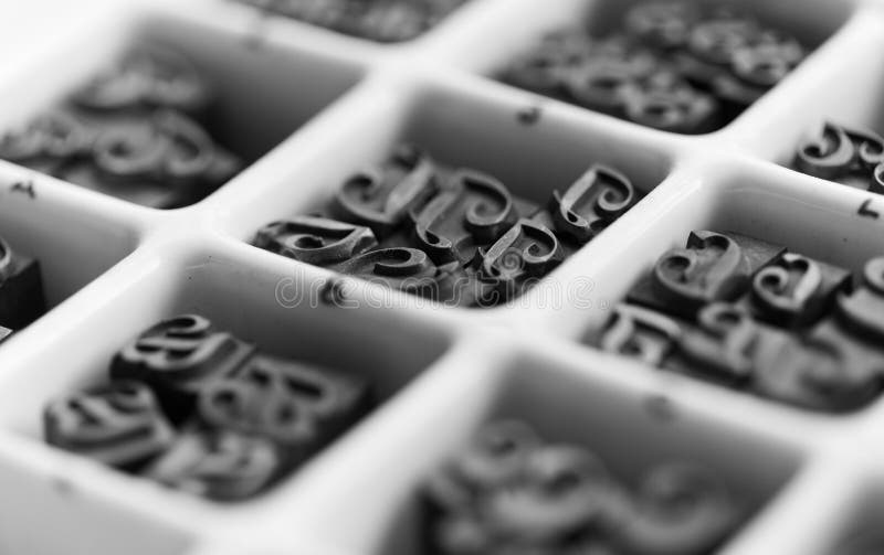 Old Traditional Physical Lead Typeset Stock Photo - Image of composing ...