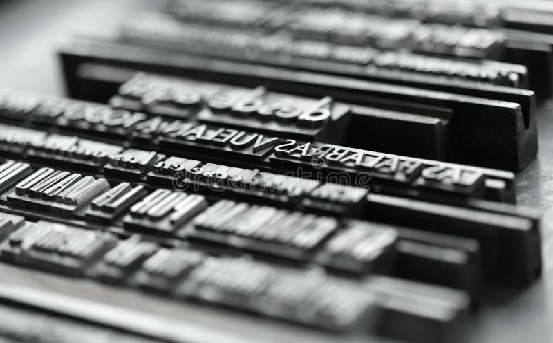 Old Traditional Physical Lead Typeset Stock Photo - Image of hand ...