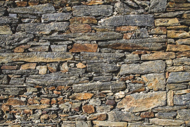 Old Traditional Stonework Wall in Galicia, Spain Stock Photo - Image of ...