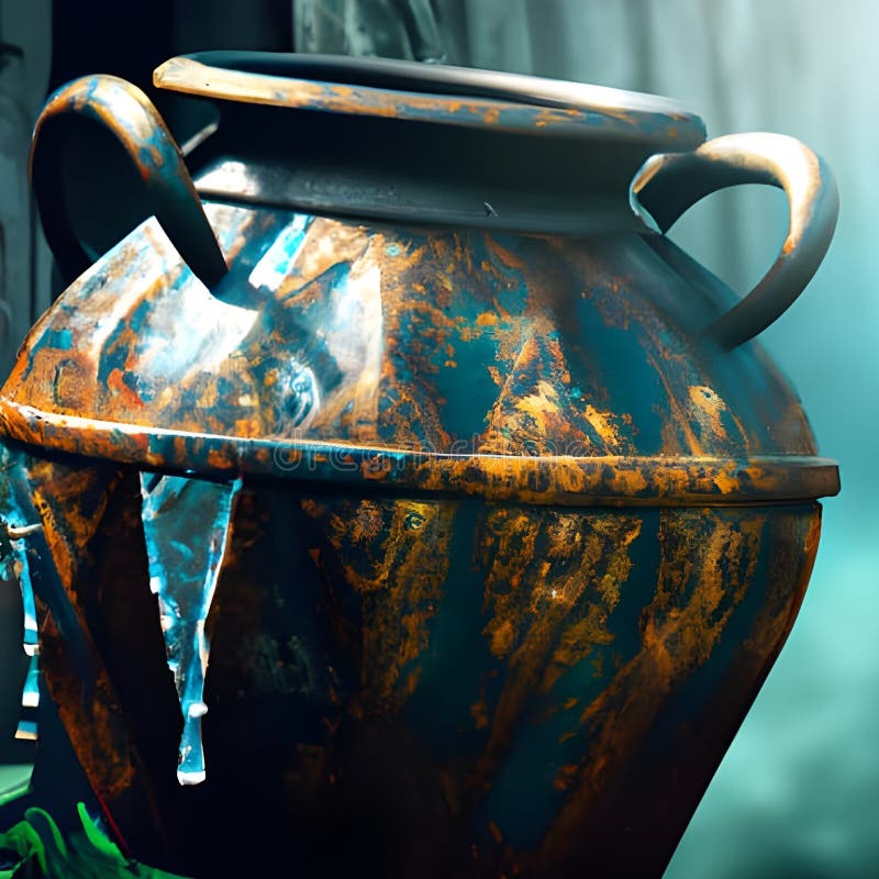 Old Traditional Water Pot Created by Generative AI Technology. Metal ...