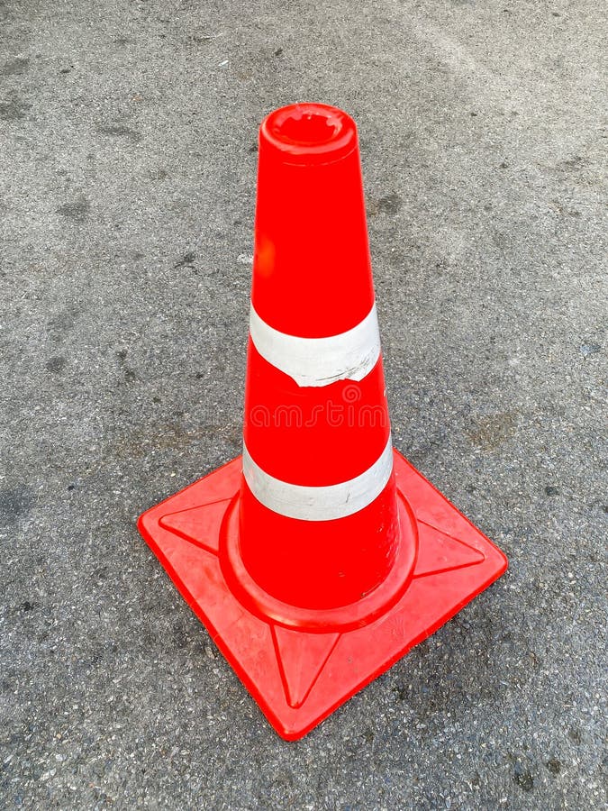 Old Traffic Cone Standing on the Road Stock Image - Image of isolated ...