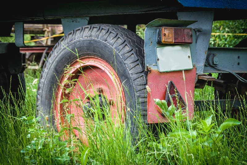 Old trailer on a farm stock photo. Image of farming - 146183472