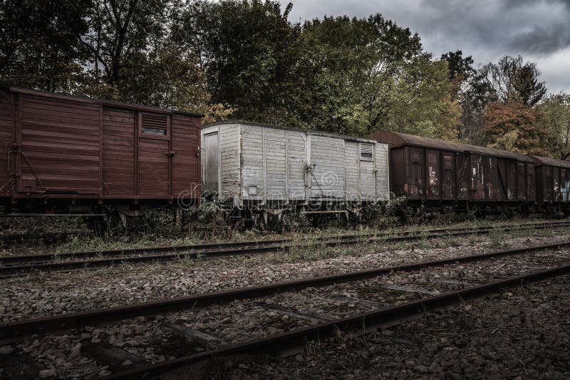 Old train stock photo. Image of goods, wagon, track, train - 89573932