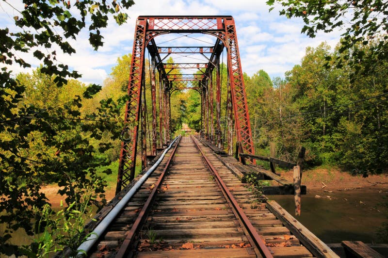 Old train bridge in snow stock image. Image of ellicott - 49632603