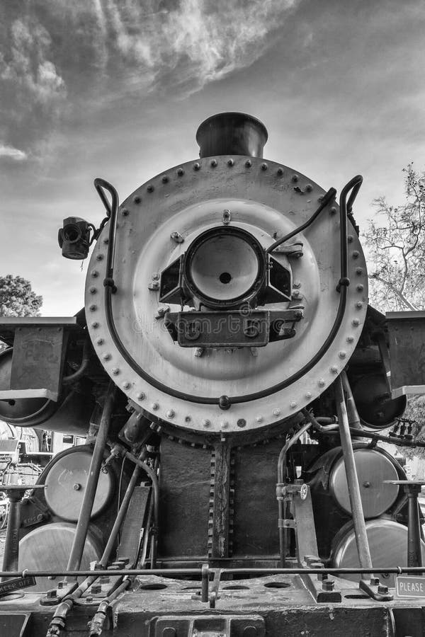 The Old Train, Front View stock photo. Image of metal - 110717446