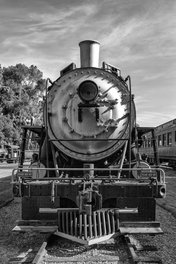 The Old Train, Front View stock photo. Image of black - 110717532