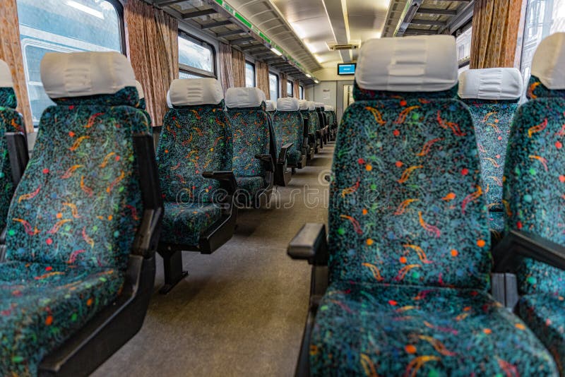 Old Train Interior with Empty Seats Stock Photo - Image of passenger ...