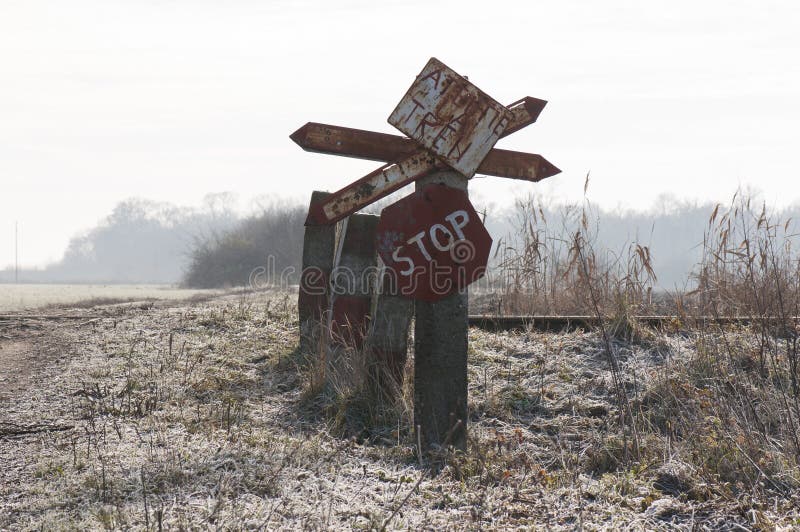 Old train passing sign stock photo. Image of tracks - 104951098