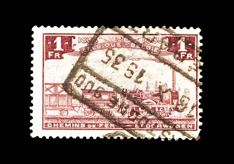 Old train on postage stamp editorial photography. Image of retro ...