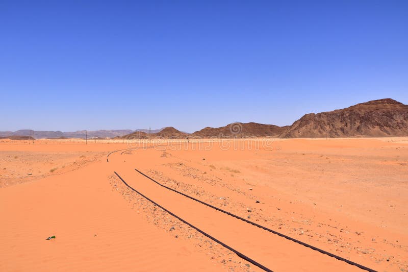 Old Train Rails almost Completely Covered with Desert Sand in Wadi Rum ...
