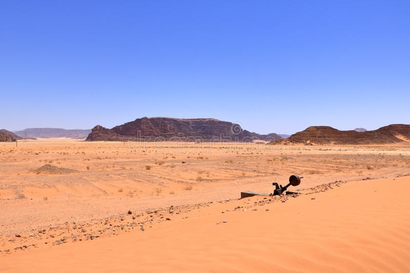 Old Train Rails almost Completely Covered with Desert Sand in Wadi Rum ...