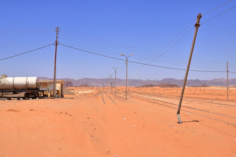 Old Train Rails almost Completely Covered with Desert Sand in Wadi Rum ...